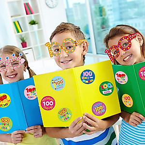 30Pcs 100 Days Paper Glasses Rhinestones 100th Day of School Educational Photo Booth Props Party Favors for Classroom