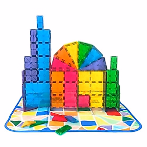 MAGNA-TILES Storage Bin Bundle 84-Piece Magnetic Construction Set, The ORIGINAL Magnetic Building Brand