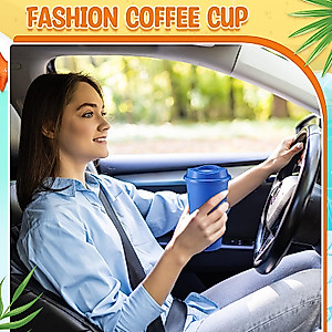 Honeydak 45 Pack Reusable Coffee Cups with Lids 16 oz Portable Tea Cups Reusable Hot Coffee Mugs Tumblers Bulk Plastic Tumblers Travel Drinks Mugs for Hot and Cold Drinks(Multicolor)