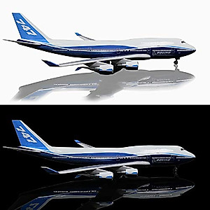 24-Hours 18” 1:130 Model Jet Airplane B747 Model Plane Aircraft Model Diecast Airplane for Adults with LED Light(Touch or Sound Control) for Decoration or Gift