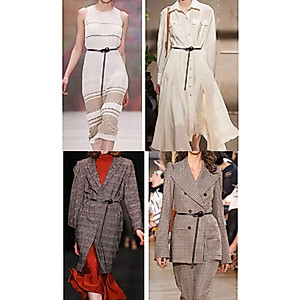 shengweiao Women's Adjustable Leather Belts Fashion Skinny Waist Strap (Small, Blue)