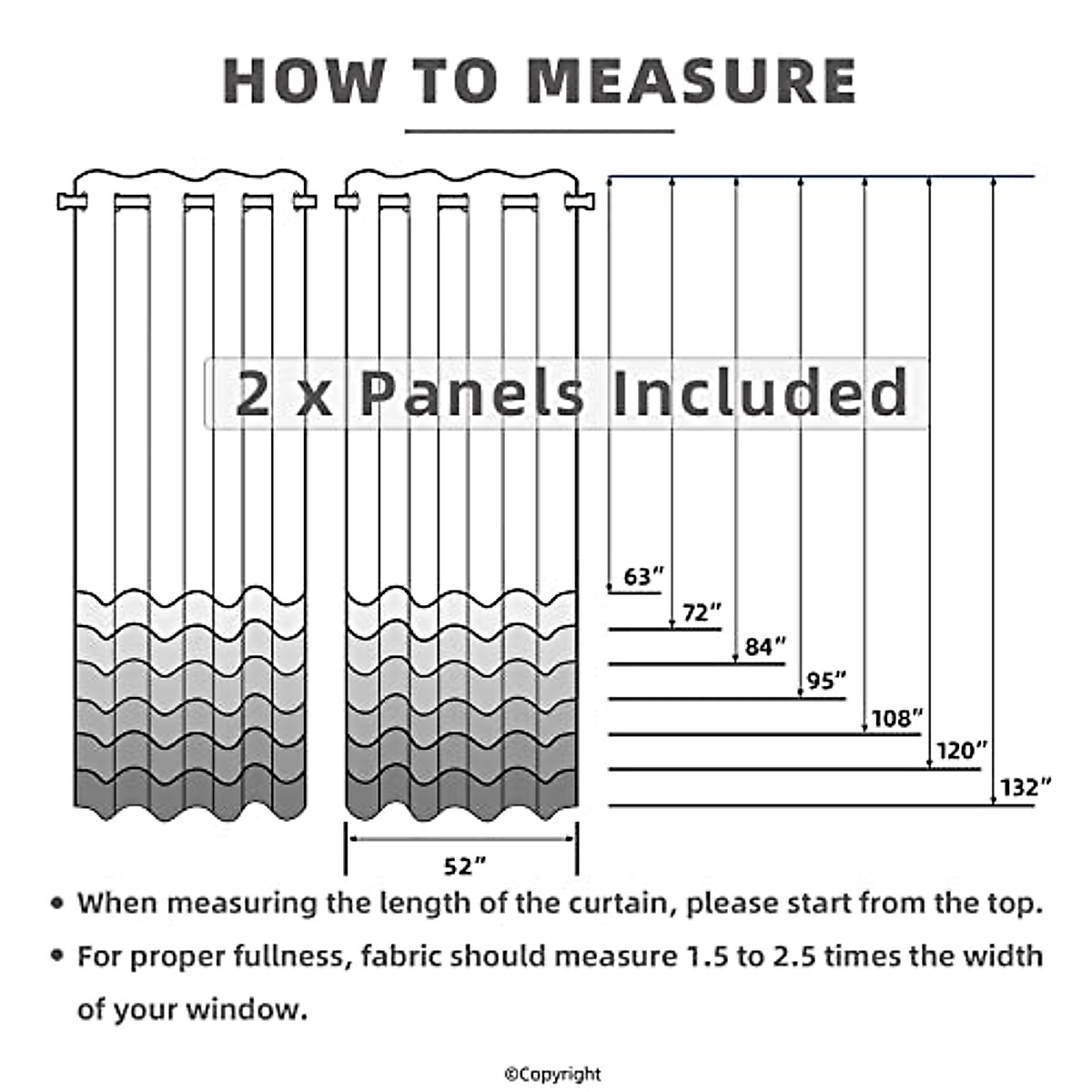 DIVA EN CAMINO DEC Outdoor Patio Curtain Waterproof Darkening Thermal Insulated Indoor Curtains for Bedroom, Porch, Living Room, Pergola, Cabana, W52 x L95, Gray, Set of 2 Panels