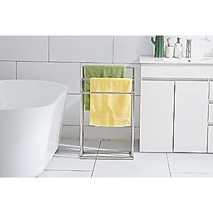 Freestanding Towel Rack, 3 Tier Stainless Steel Towel Bar Stand for Bathroom, Chrome Plated DECLUTTR