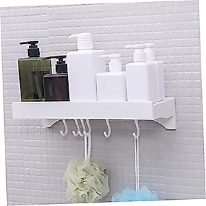 Cabilock 1pc Towel Rack Pendant Tub Shelf Wall Mounted Shelves for Storage Folding Shelf Bathroom Wall Storage Shower Bottle Holder Hanging Shelf Bathroom Kitchen Rack Storage Rack Iron Abs