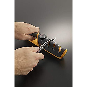 Smith's 50264 Adjustable Manual Knife Sharpener Grey/Yellow & CCKS 2-Step Knife Sharpener
