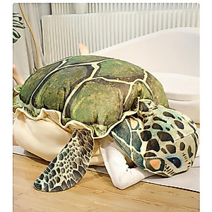 CARTBAE Turtle Shell Stuffed Animal Soft and comfortable Tortoise Plush Pillow Creative Turtle Costume Plush Toy (23.6 in)