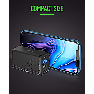 65W USB C Charger, Feiger 65W PD 3.0 GaN Wall Charger 2-Port PPS Fast Charger USB C Power Adapterwith LCD Screen Power Display…