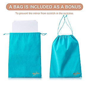 LED Foldable Tabletop Makeup Mirror for Travel, Cosmetic, Office - 7x9 inches,Portable, 3 Colors Light Modes USB Rechargeable Touch Screen, (White)