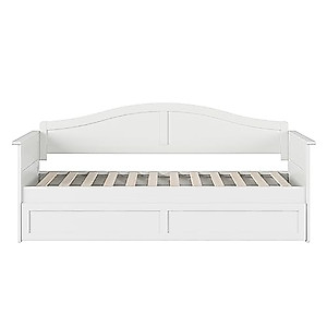 AFI, Acadia Twin Size Wood Daybed Frame with Twin Trundle, White