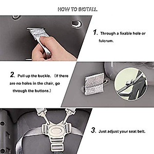 High Chair Harness Replacement, Baby Trend High Chair Replacement Straps, Adjustable 5 Point Harness Belt Suitable for Children Kid Pushchair, Pram Buggy and High Chair