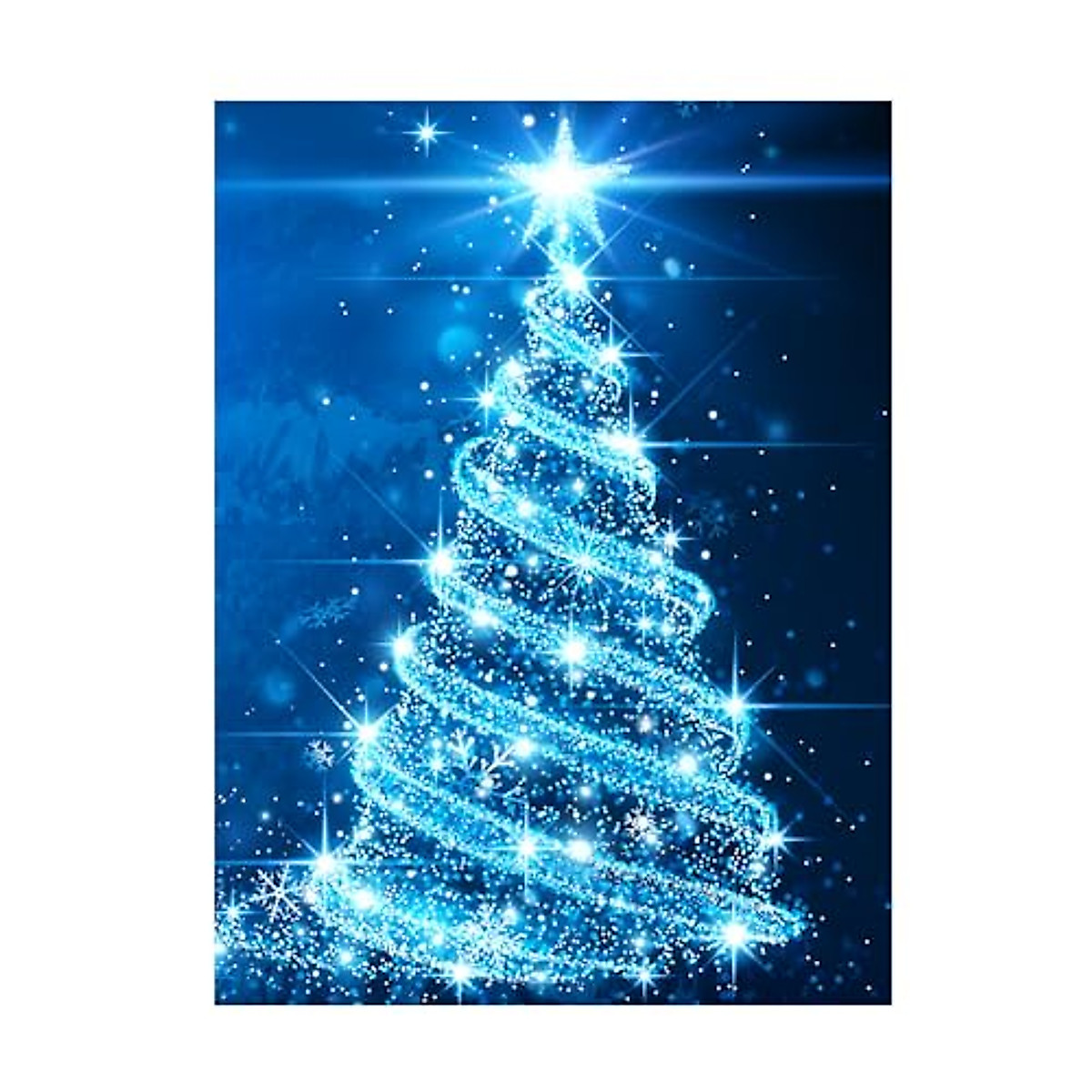 Clothmile Blue Christmas Tree Diamond Art Kit for Adults, Beginners, and Kids - Round Full Drill DIY Gem Art for Xmas Home Wall Decor