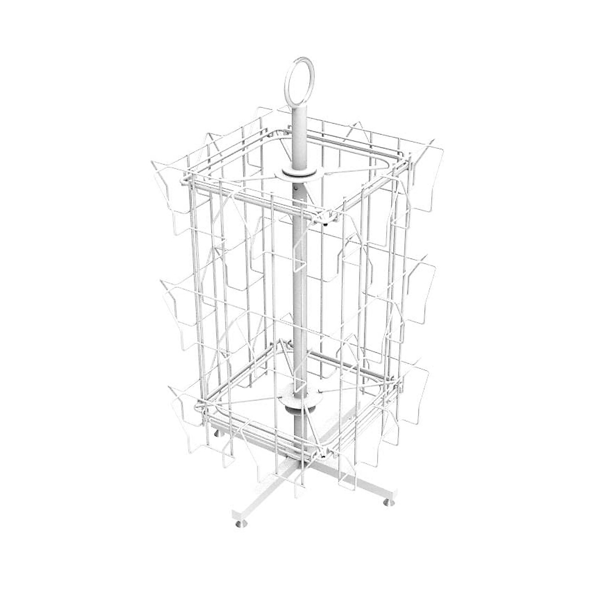 FixtureDisplays® 24 Pocket 5X7 Greeting Card Rack Post Card Birthday Christmas Holiday Display Rack Stand Countertop Tabletop Spinner Rack 15128-WHITE