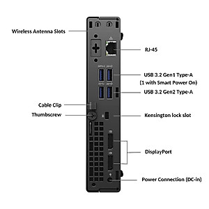 Dell OptiPlex 7080 Micro Form Factor Mini Business Desktop, Intel Core i5-10500T Processor, 64GB RAM, 1TB PCIe SSD, DisplayPort, RJ45, Wi-Fi 6, Type-C, Bluetooth, Windows 11 Pro, Black
