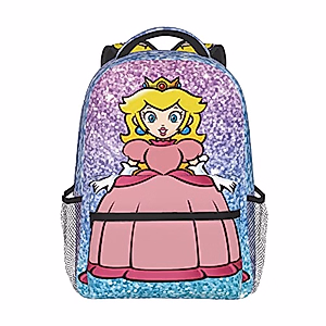 Princess Peach Backpack For Boys And Girls School Backpack For Men And Women Laptop Backpack Travel