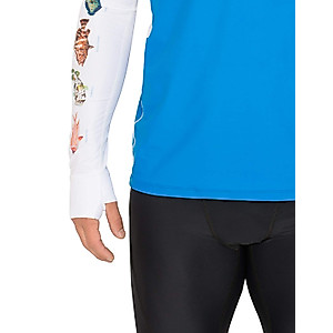 Tuga Men's Snorkel Hooded Top UPF 50+, Caribbean Fish, USA Made, Black, Large