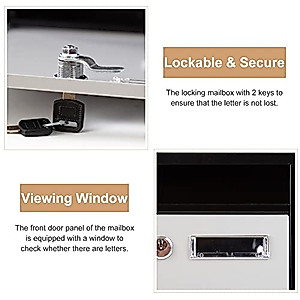 Wall-Mounted Mailbox,Letter Box,Post Box,Contemporary Galvanized Steel Mailbox with Mounting Hardware, Rust-Proof Wall Mounted Mailbox, New Postal Box for Letters/Post (Color : White) (Color : Groen)