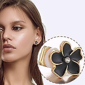 Subiceto 24 Pairs Cute Clip on Earrings for Women Cute Animal Flower Butterfly Colorful Clip-on Earrings Set Pink Flower