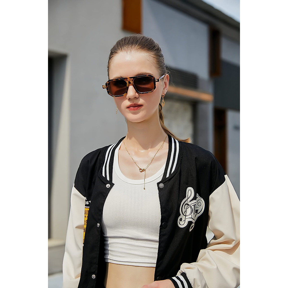 FEISEDY Vintage Square 70s Flat Aviator Sunglasses Women Men Classic Retro Stylish Frame UV400 Sunglasses B2622