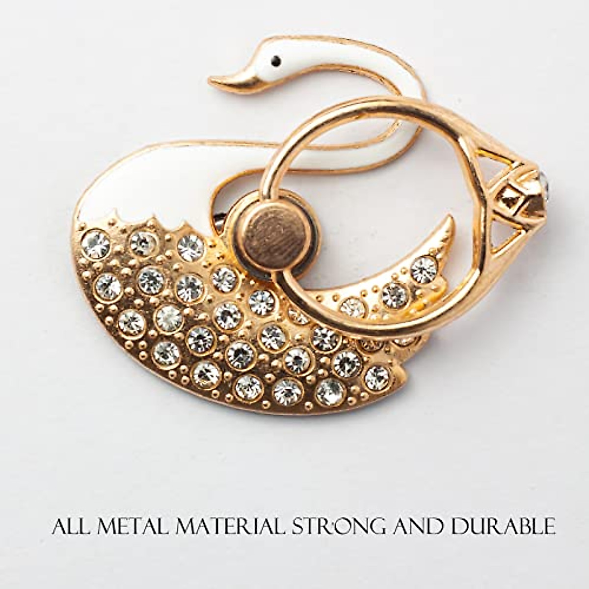 [2 Packs] Swan Glitter Bling Bling Phone Ring Holder, Sparkle Phone Ring Grip Artificial Diamond Stand,Rhinestone Cell Finger Ring for Phones,Pad