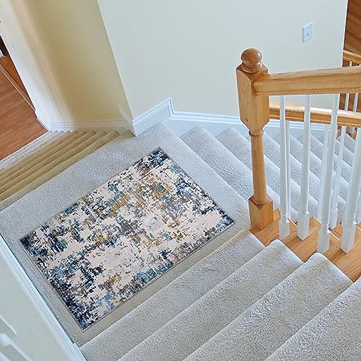 Fashriend Katina Door Mat Rug-2'×3' Machine Washable Area Rug Non Slip Modern Abstract Rug Pad Small Boho Rug for Living Room Dining Laundry Room Bedroom Bathroom Kitchen Classroom Office-Colorful