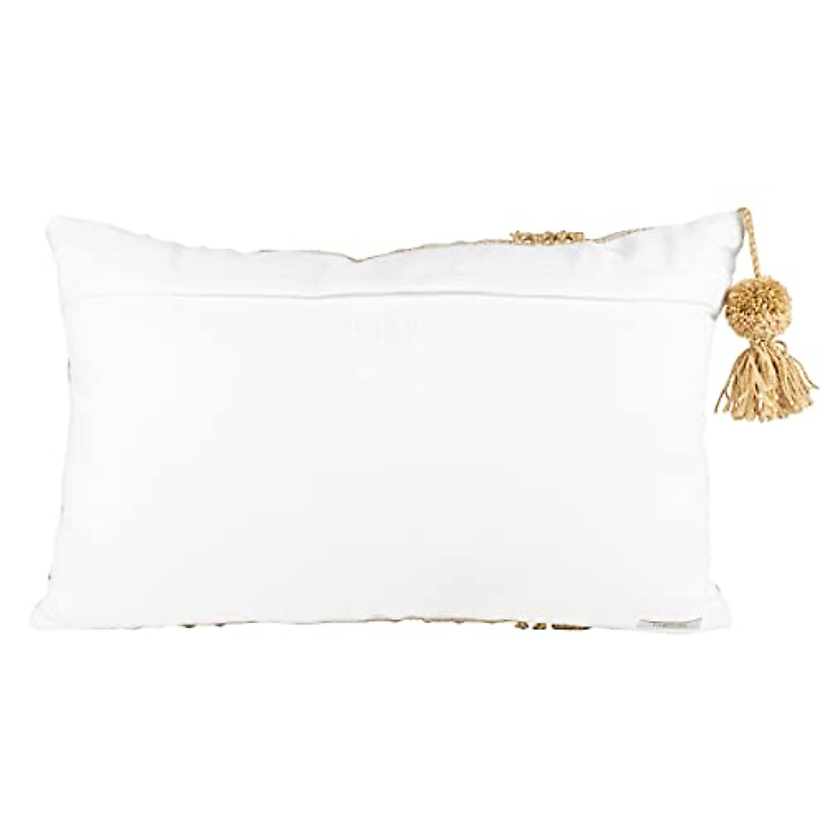 Foreside Home & Garden Tan Pulled Knot 14X22 Hand Woven Filled Outdoor Pillow