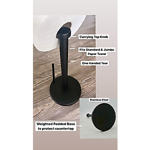 Steelware Central Paper Towel Holder Stainless Steel (Matte Black)