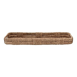Creative Co-Op Hand-Woven Bankuan Handles Tray, 38"L x 12"W x 4"H, Natural