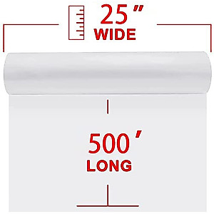 Thermal Laminating Film Rolls, Clear Stretch Film Laminating Rolls 25 inches x 500 feet, 1 Inch Core 1.2 Mil Glossy Finish Film for Printed Protection(2 Rolls)