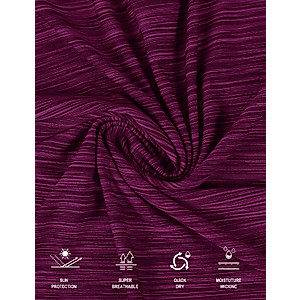 Viracy Womens Golf Apparel, V Neck Yoga Tops Short Sleeve Quick Dry Loose Fit Lightweight Breathable Running Hiking Workout Clothes, Purple-2XL