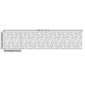 Ambesonne Damask Grey Fabric by The Yard, Simple Pattern with Curls and Dots in Neutral Design Print, Decorative Fabric for Upholstery and Home Accents, 5 Yards, White Grey