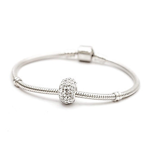 Adabele 2pcs Authentic Solid Sterling Silver Hypoallergenic Jan-Dec Birthstone Bead Charm Swarovski Rhinestone Compatible with Pandora All Bracelet Necklace Women Birthday Gift