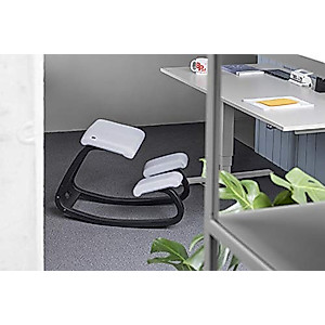 Varier Variable Balans The Original Ergonomic Kneeling Chair for Home Office (Black Revive Fabric with Natural Ash Base)