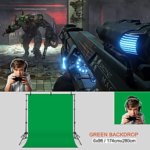 Yesker Photography Lighting Umbrella Kit, 6x9ft Muslin Backdrop (White/Black/Green Screen Kit), 8.5x10ft Background Support System Continuous Lights Umbrella Equipment for Portrait Photo Video Studio