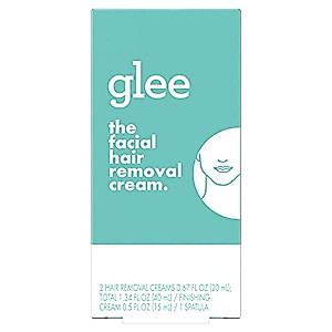 JOY Glee Women's Facial Hair Removal Cream Kit -2 Facial Hair Removal Creams + Finishing Cream + Face Mask Applicator, Pink, 1 Count