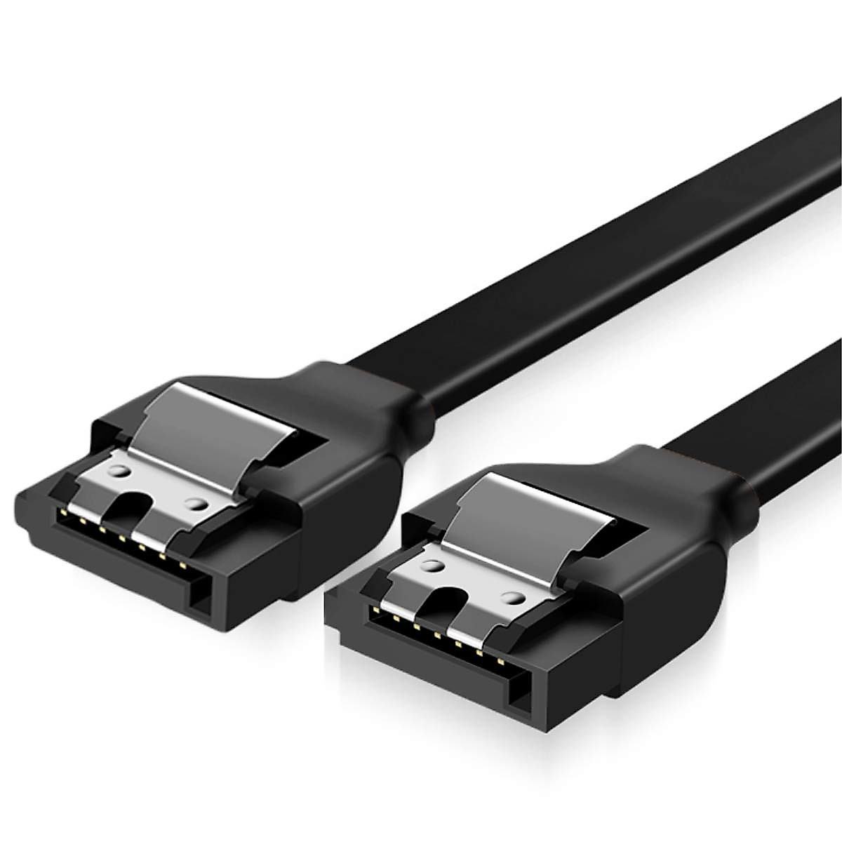 ELIATER 6 Pack SATA Cable, Straight SATA III 6Gbps HDD SDD Data Cable with Locking Latch for SATA HDD, SSD, CD Driver, CD Writer, 16-Inch