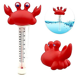 XY-WQ Floating Pool Thermometer, Large Size Easy Read for Water Temperature with String for Outdoor and Indoor Swimming Pools and Spas (Crab)