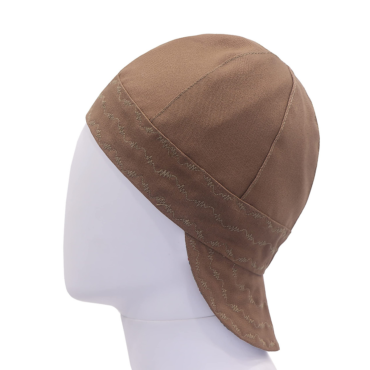 BOCOMAL Welding Cap HRC2 Flame Resistant 10OZ Durable Cotton Duck 2 Sided 6 Pannel Welder Hats 7 1/4 Brown