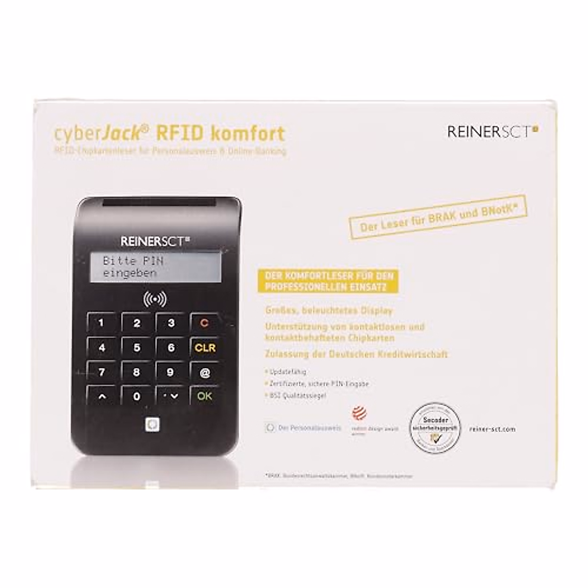 Reiner SCT cyberJack RFID Komfort Chipkartenlesergerät (USB 2.0) Schwarz