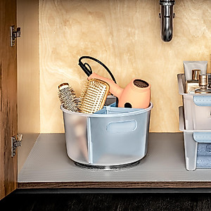 madesmart Divided Bathroom Tote | BATH COLLECTION | Handles for Portability | 360° Rotation | Utility Storage | Non-slip Base | BPA-Free