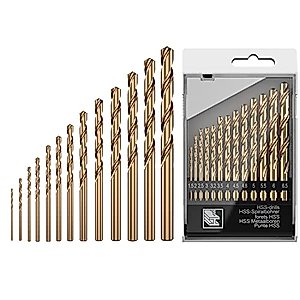 13 PCS Metric M35 Cobalt Steel Twist Drill Bit Set HSS Extremely Heat Resistant with Straight Shank to Cut Through Hard Metals Like A Hot Knife Through Butter,Such as Stainless Steel,Titanium Alloy