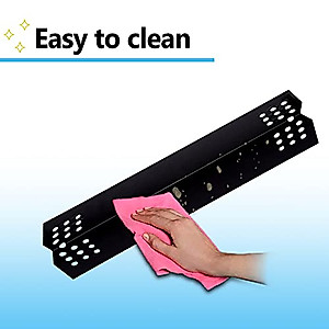 GasSaf 14 9/16" Heat Shield, Flame Tamer, Burner Covers, Porcelain Steel Heat Plate Replacement for Kenmore, Nexgrill, Grill Master 720-0697, 720-0737 and Others (4 PCS)