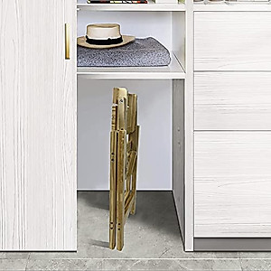 LUCEAE Step Stool,Wooden Folding2Steps Wide Tread Step Stool,Portable Stepladder/Step Chair,Non-Slip and Lightweight,Multifunctionalhome,Office