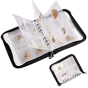 DIRZA Jewelry Travel Organizer Earring Case Transparent Jewelry Storage Book Clear Booklet Zipper Pouch Bag for Necklaces, Earrings, Rings, Bracelets 96 pocks