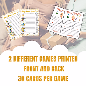 LOTUS-A Baby Shower Games - Fun Guessing Game Girls Boys Babies Gender Neutral Ideas Shower Party Favorite Adults Games for Baby Shower Activities