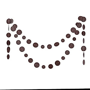 Brown Paper Garland Party Decor Circle Dot Banner Streamers Backdrop Hanging Decorations, 20 Feet in Total
