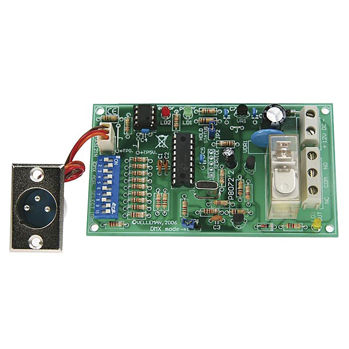 Velleman DMX-Controlled Relay DMX-512 3-Pin XLR 10A 12VDC Relay Hold