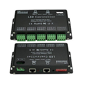 12 Channel DMX Decoder, AZIMOM RGB LED Light Strip Controller dmx512 Decoder Dimmer Driver DC5V-24V LED Module Light