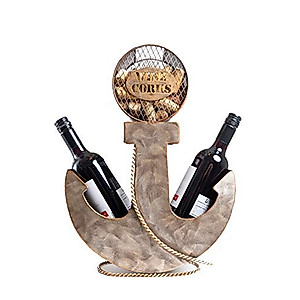 Anchor Shaped Wine Rack with Wine Cork Holder