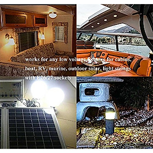 Taysing 12V Light Bulb A15 3W Soft White 3000K E26 Screw Base 12v led bulb DC 12 volt 24v 36v 48v Low Voltage Lights for Solar Battery System,RV,Marine Boat,Off Grid Lighting(3W-3000K-4 Pack)