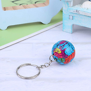 12Pcs Globe Keychains, Key Chains with Mini Globe World Planet Ear Theme Keyrings Globe Party Favors Globes for for Keys, Backpack, Pocket Book, 2.5cm